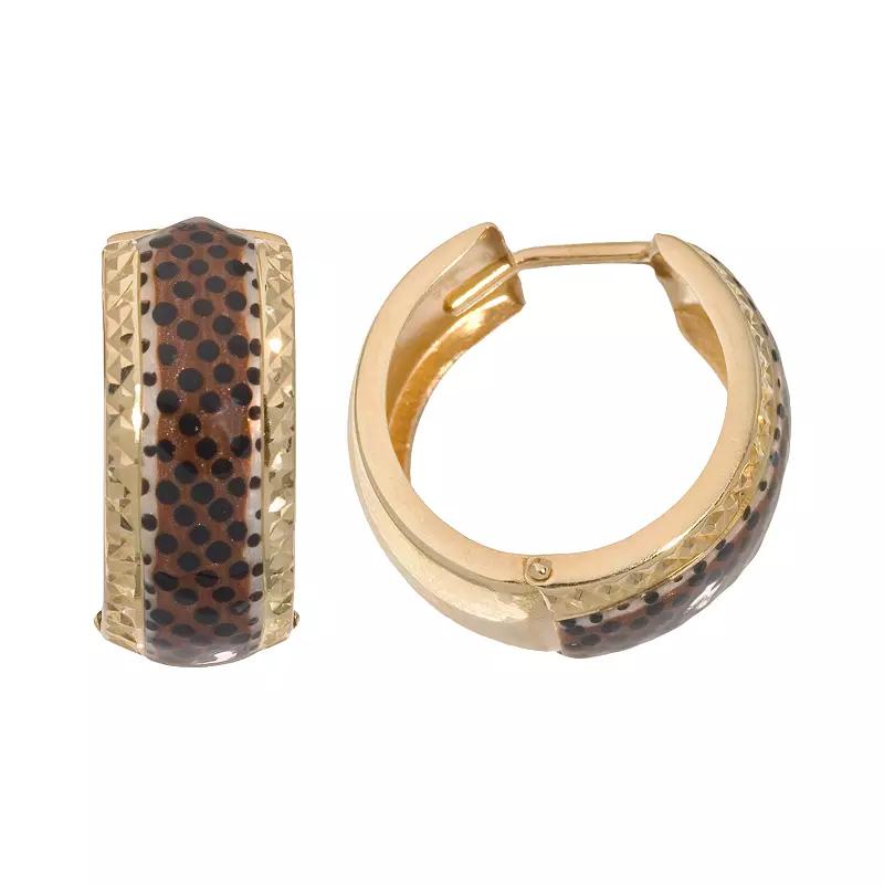 New York Gold Designs 14k Gold Leopard Hoop Earrings, Womens - Eureka ...