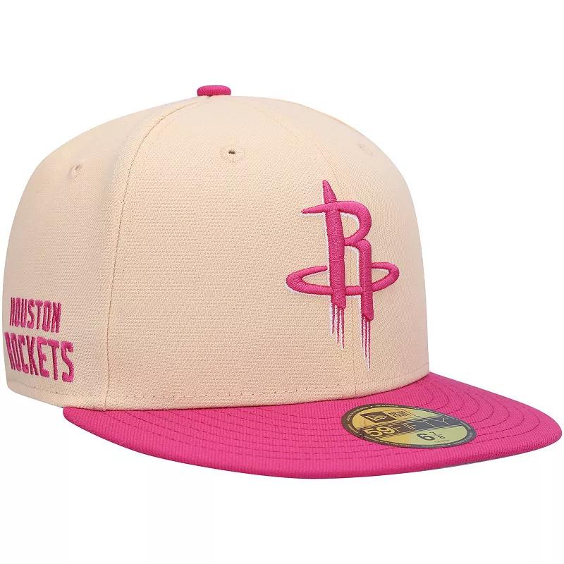 Mens New Era /Pink Houston Rockets Passion Mango 59FIFTY Fitted Hat ...