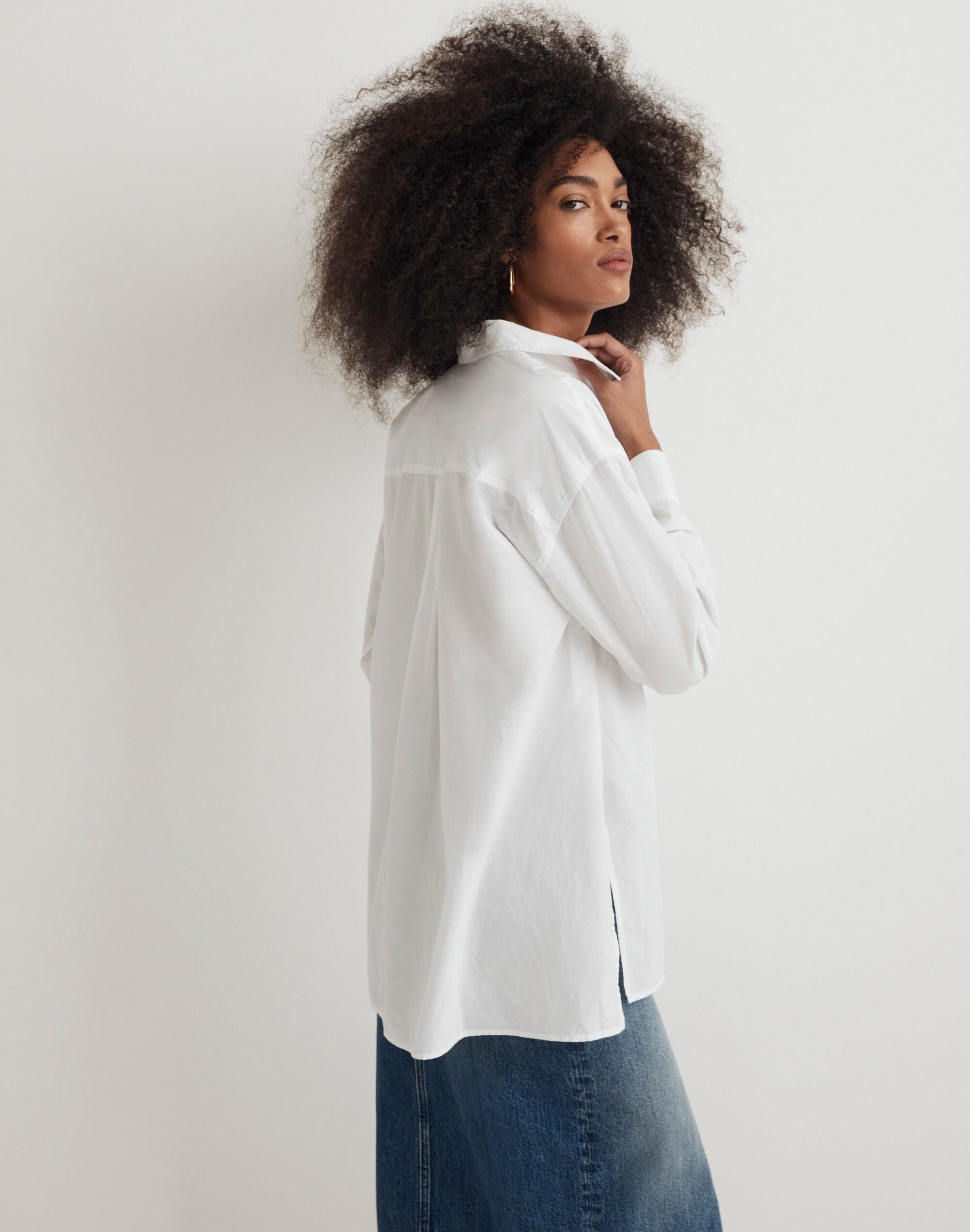 The Oversized Straight Hem Shirt in Signature Poplin - Eureka Shopping