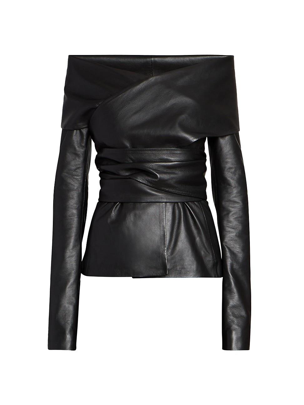 Womens Corinth Leather Wrap Jacket - Eureka Shopping