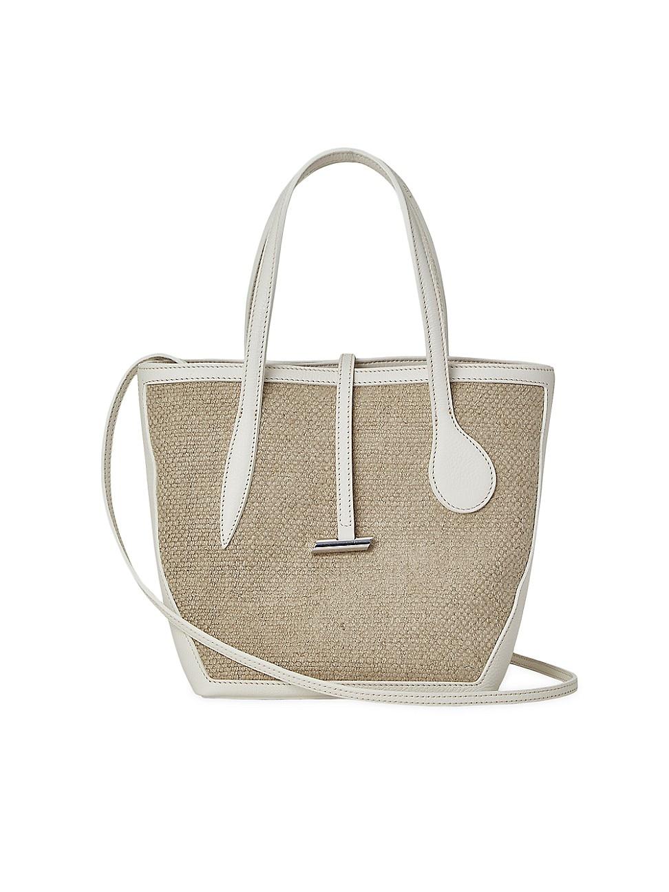 Womens Sprout Mini Linen & Leather Tote Bag - Eureka Shopping