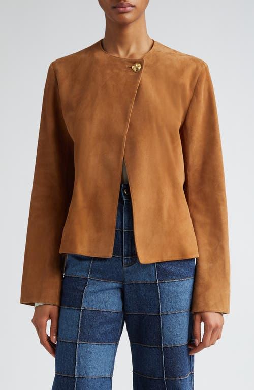 Womens Cropped Suede Leather Jacket - Eureka Shopping