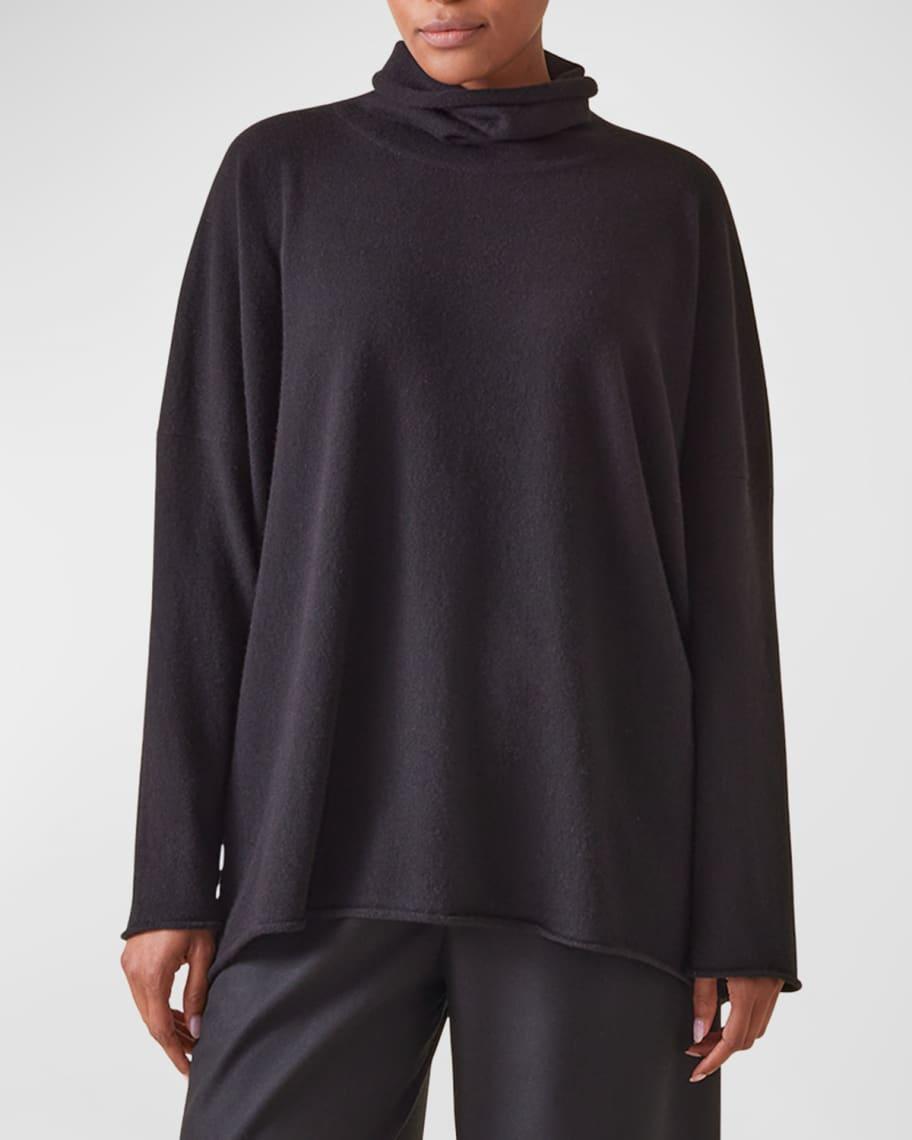 Raw Edge Scrunch Neck Top (Mid-Plus Length) - Eureka Shopping