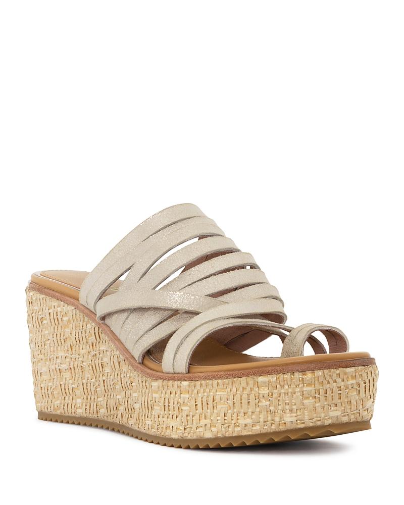 Donald Pliner Womens Leather Toe Loop Wedge Slide Sandals - Eureka Shopping