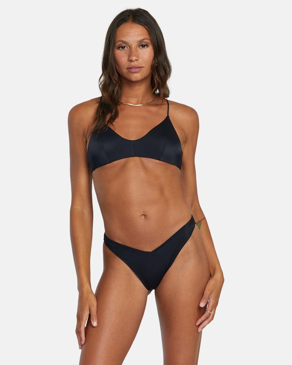 Solid Crossback Bikini Top - RVCA Black - Eureka Shopping